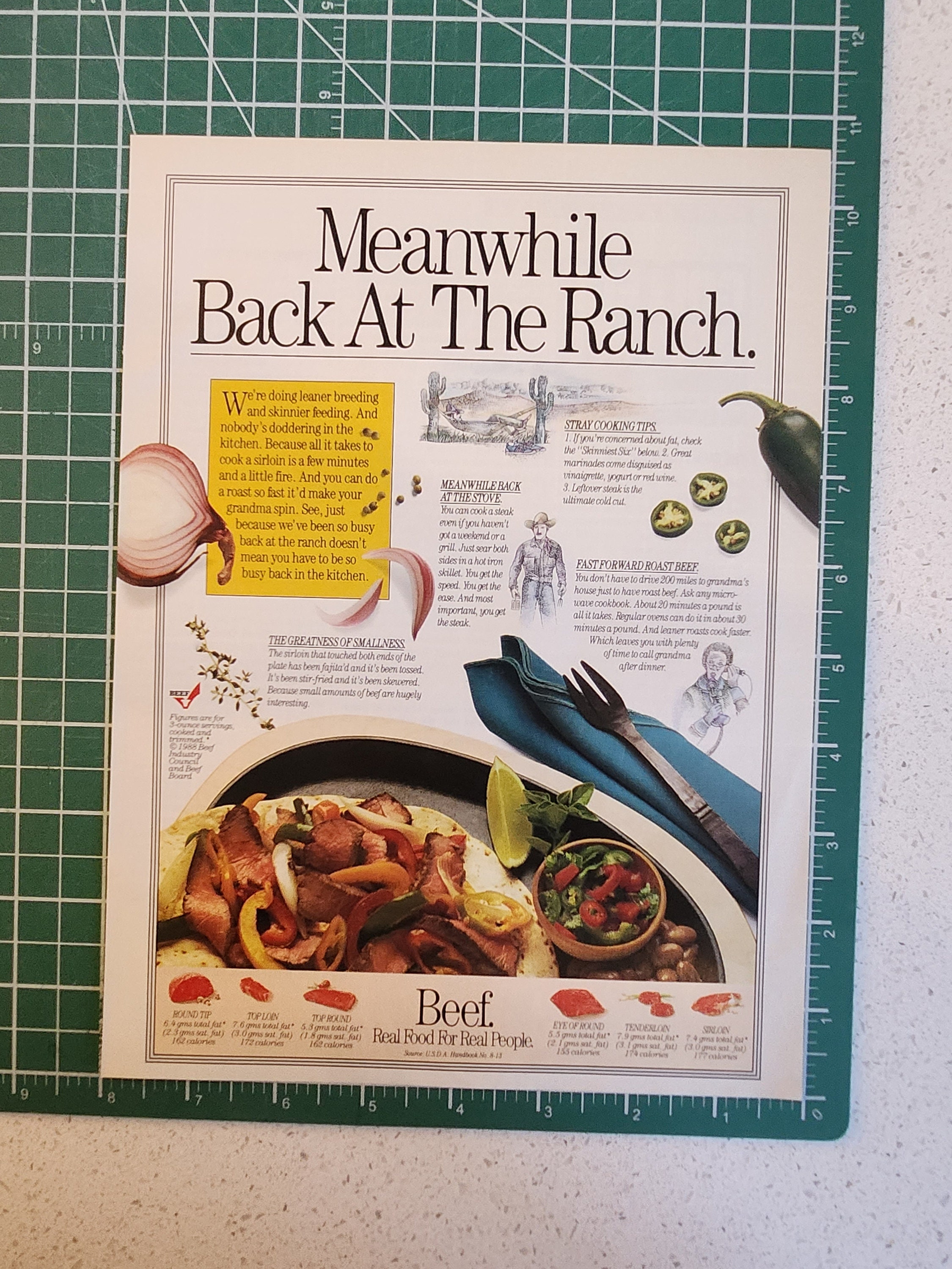 1980s Beef Advertising From Sports Illustrated Magazine October 28 1989 ...