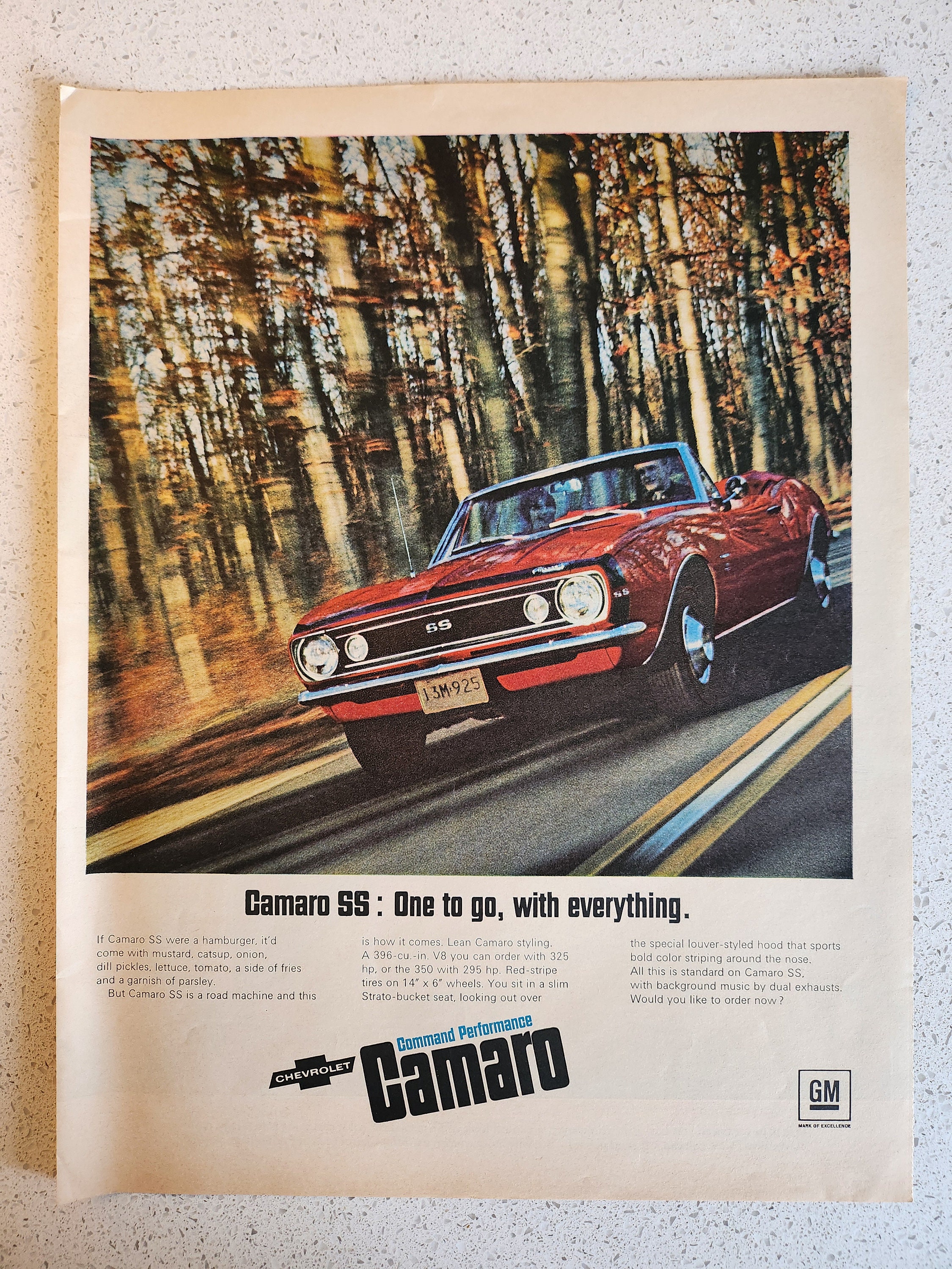 Vintage 1967 Camaro SS Advertising From Life Magazine July 21, 1967 ...