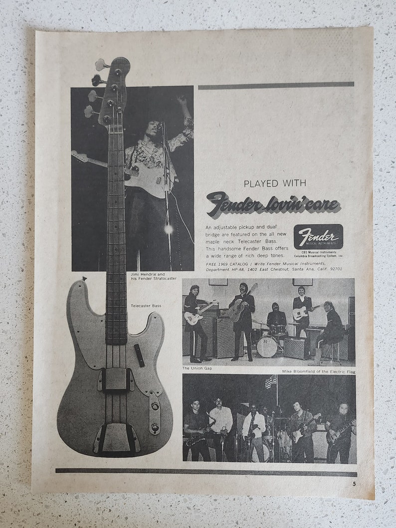 Fender Musical Instruments Advertising From 1968 Collectors - Etsy