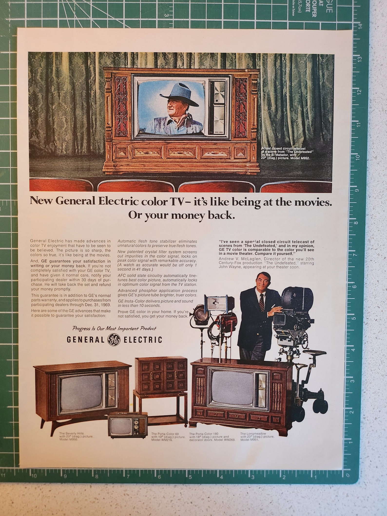 General Electric Colour TV Advertising From Time Life Magazine - Etsy
