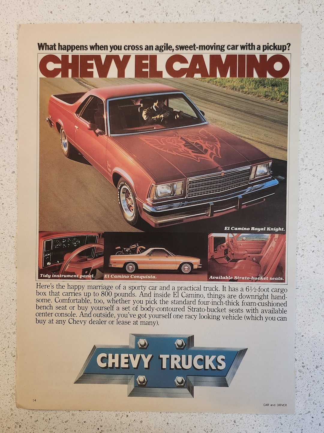 1970s Chevy El Camino Ad From Car and Driver Magazine December 1978 ...