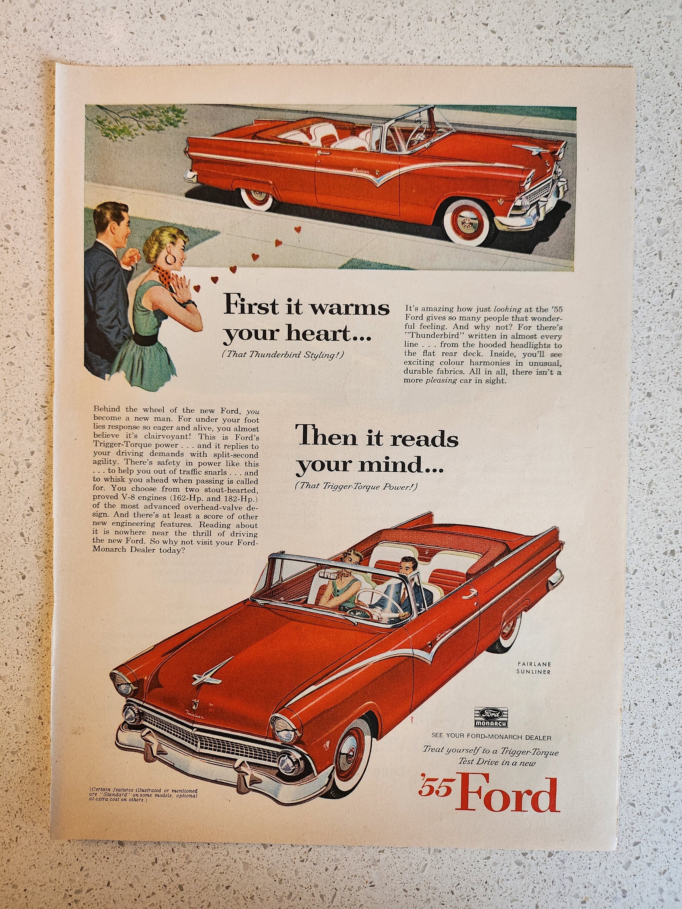 1955 Ford Fairlane Sunliner Ad From TIME Magazine June 20, 1955 ...