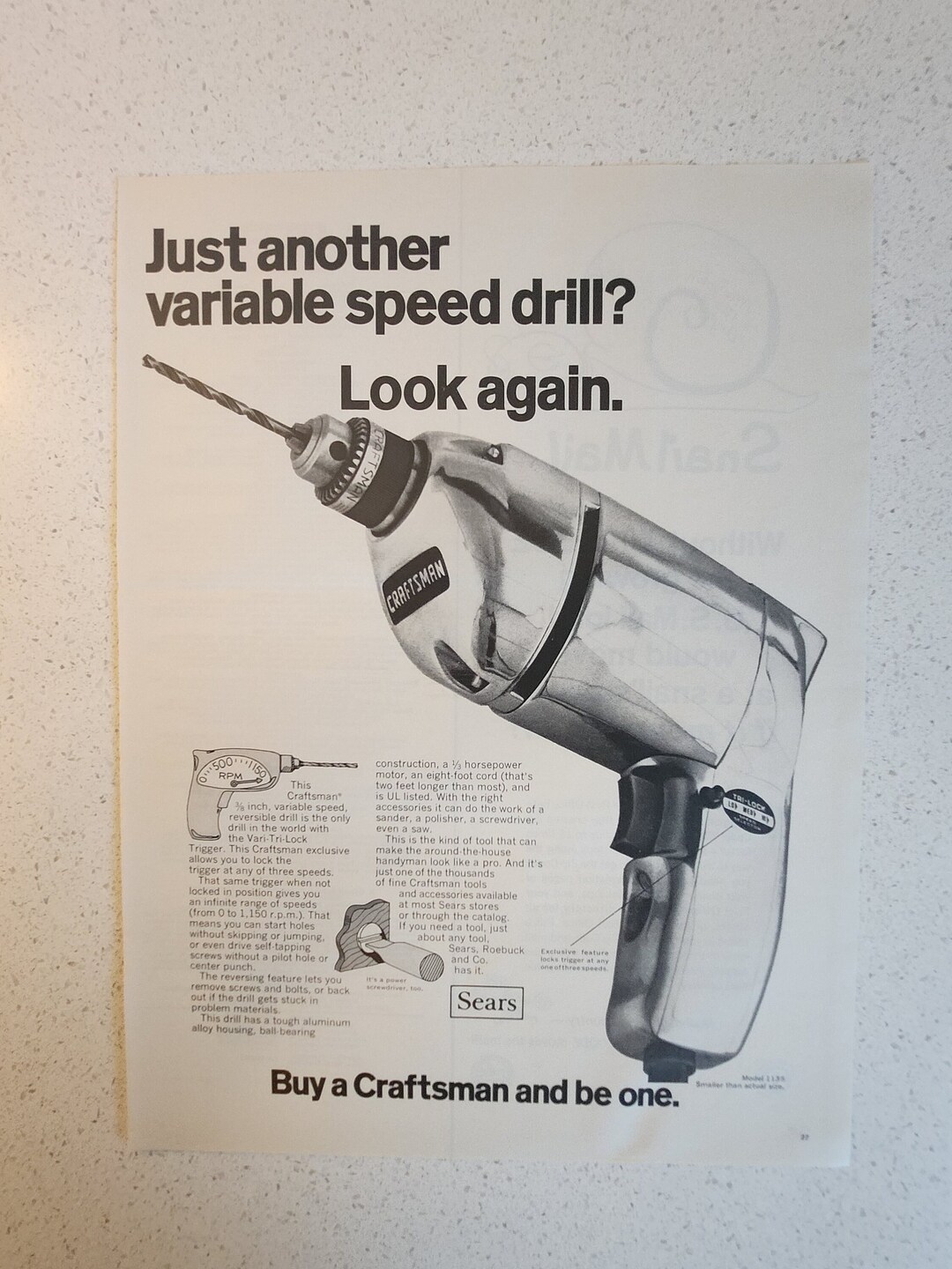 Sear's Craftsman Drill Advertising From Time Life Magazine December 12 ...