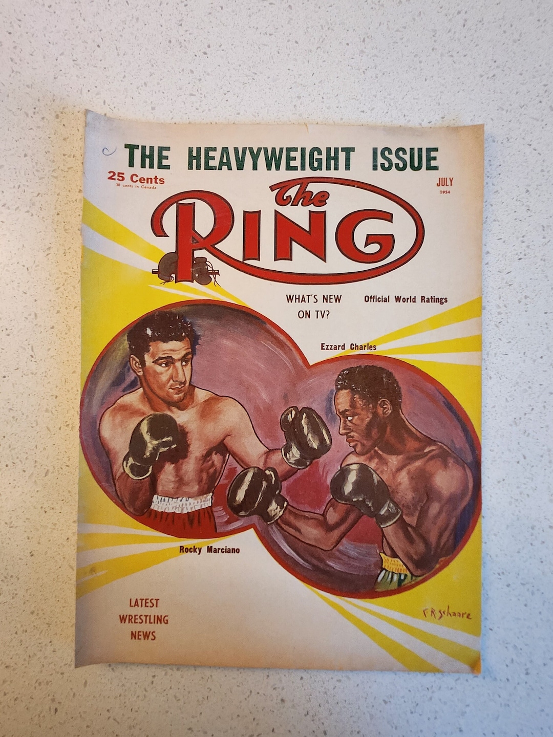 Rare 1950s Cover Art From the Ring Boxing Magazine Magazine July 1954 ...