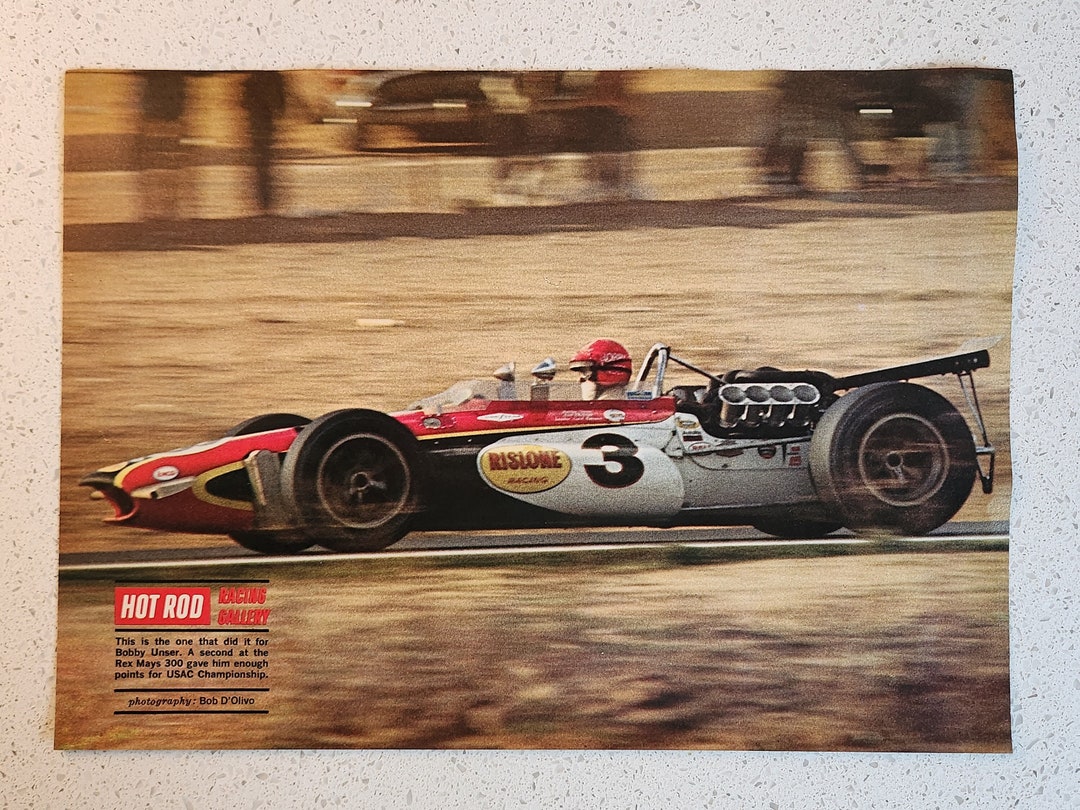 Rare Bobby Unser Racing Poster From Hot Rod Magazine March 1969 ...