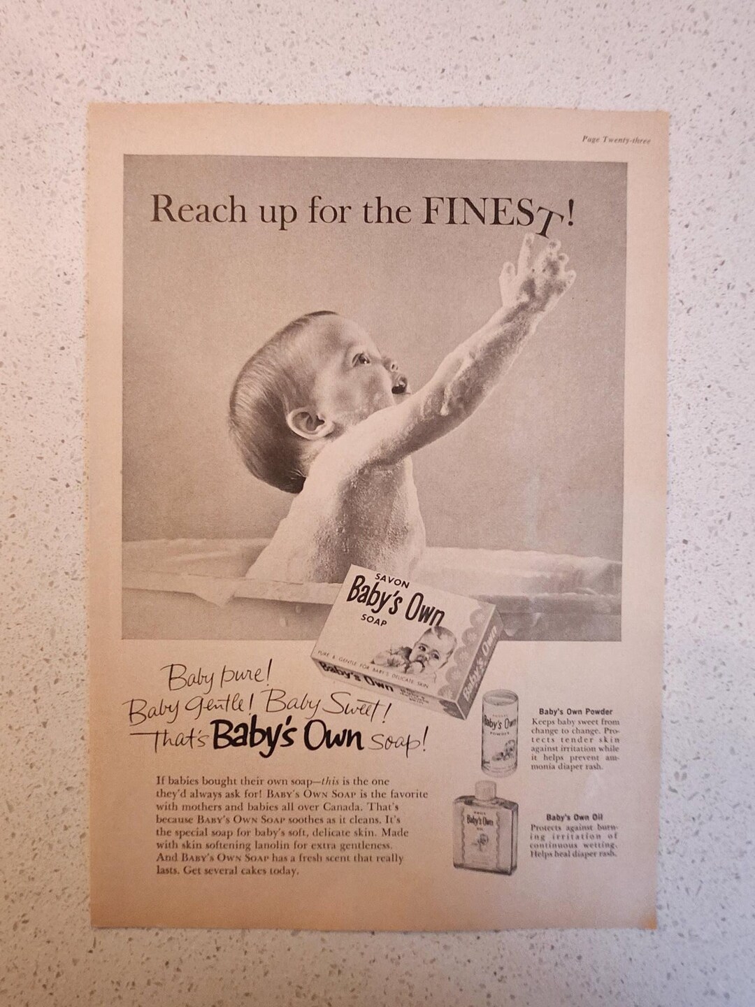 1959 Baby's Own Soap Advertising From Best Wishes for Baby Magazine ...