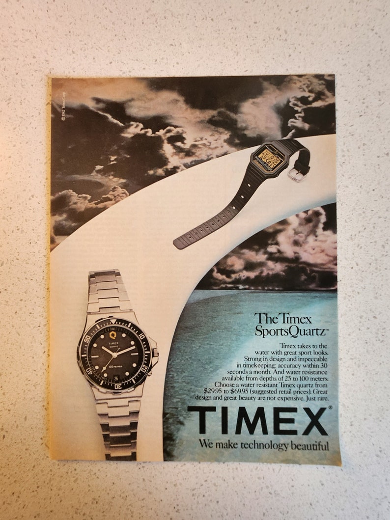 1980s Timex Sports Quartz Watch Advertising From Sports - Etsy