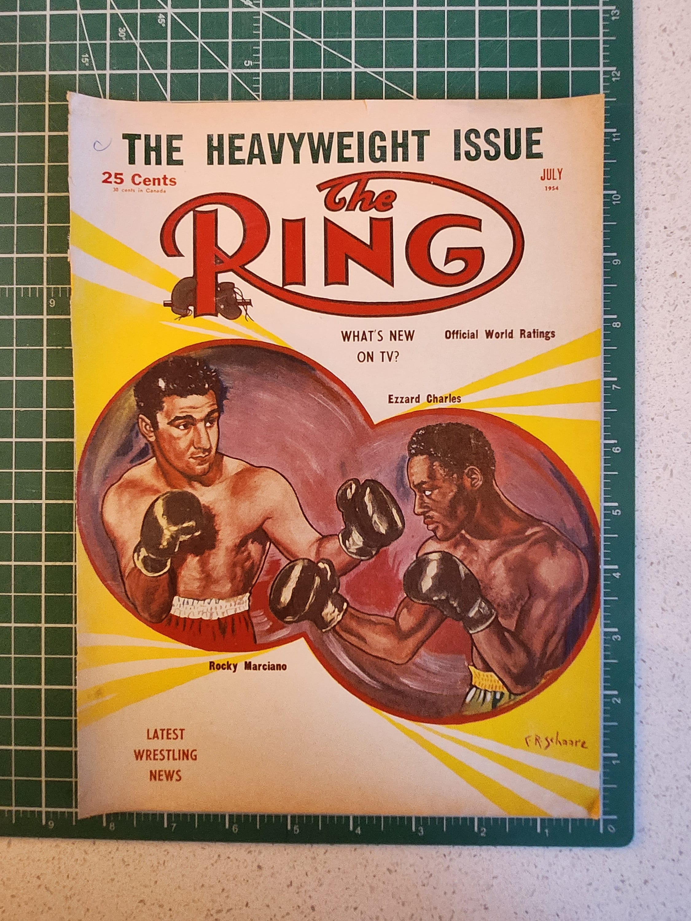 Rare 1950s Cover Art From the Ring Boxing Magazine Magazine July 1954 ...