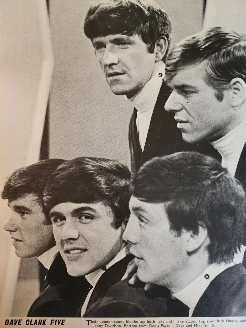 Rare Dave Clark Five Poster From Pop Pics Super Magazine 1964, No. 17 ...