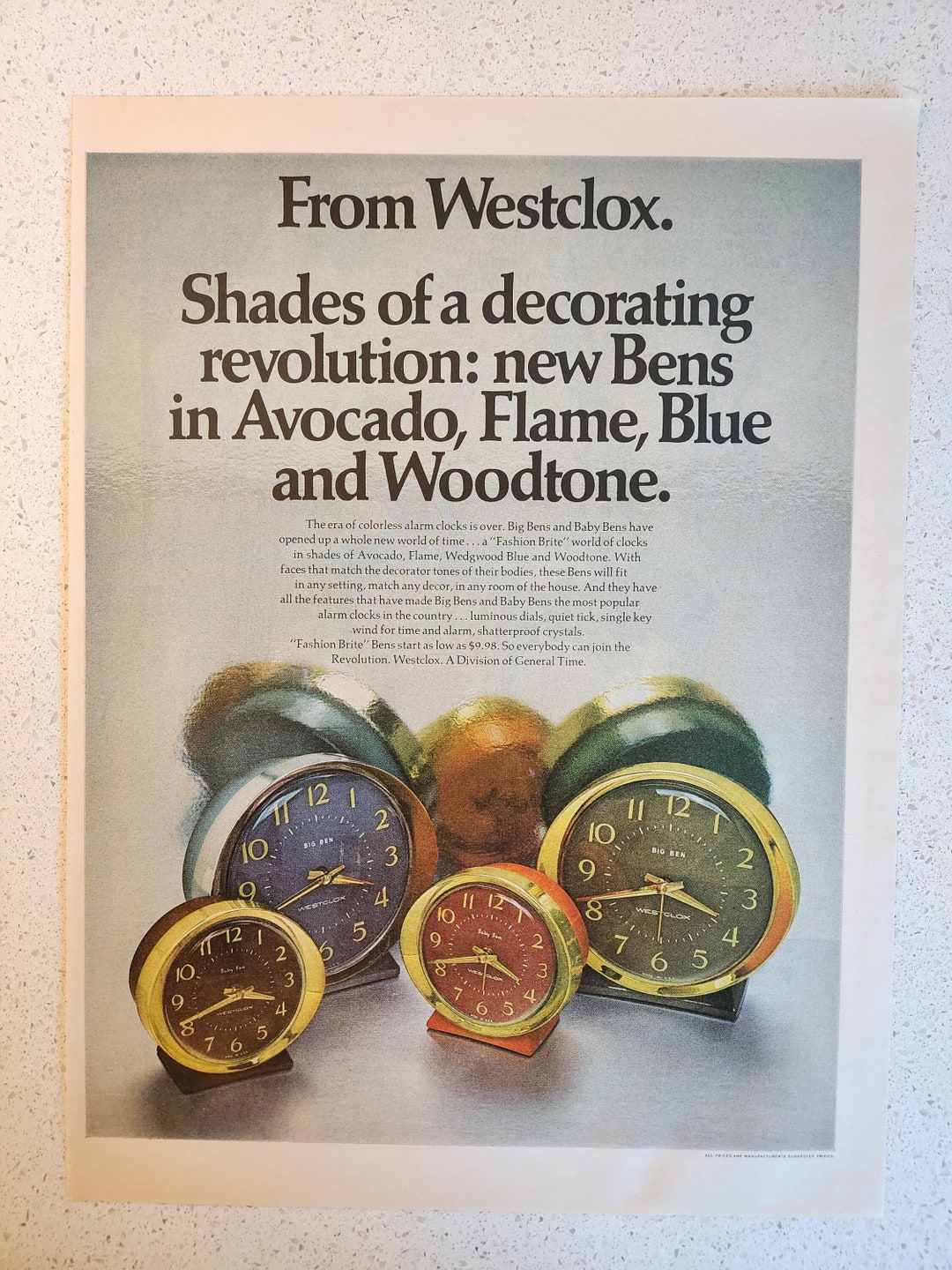 Westclox Alarm Clock Advertising From Time Life Magazine December 12 ...