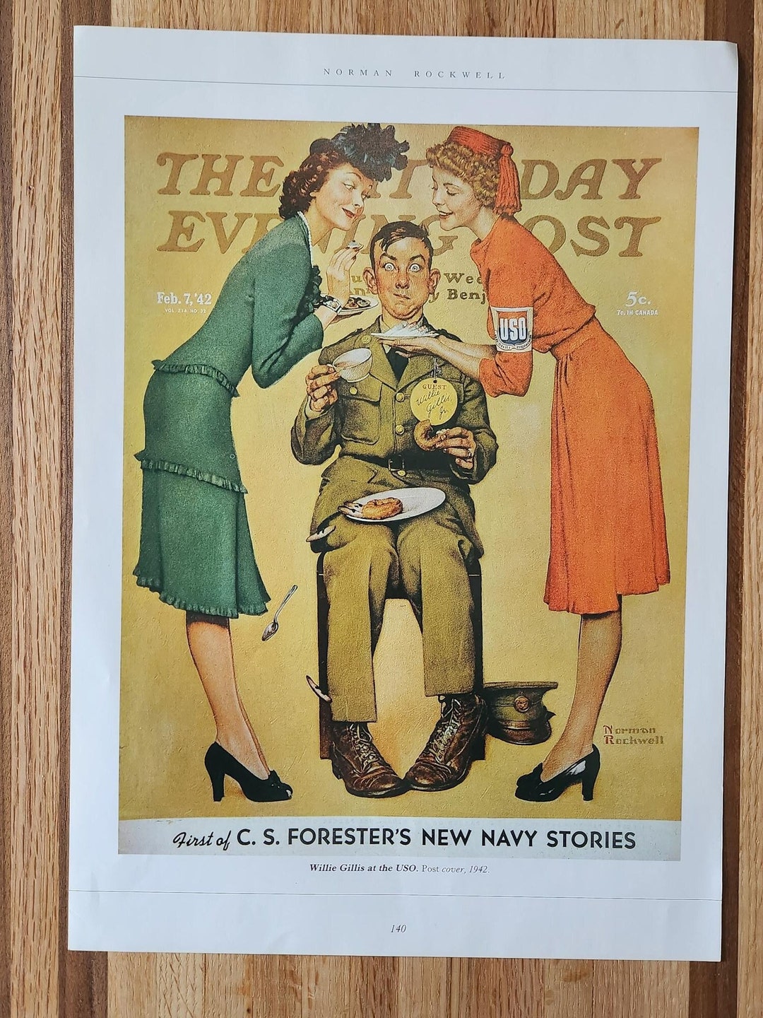 Norman Rockwell Print Willie Gillis at the USO, Saturday Evening Post ...