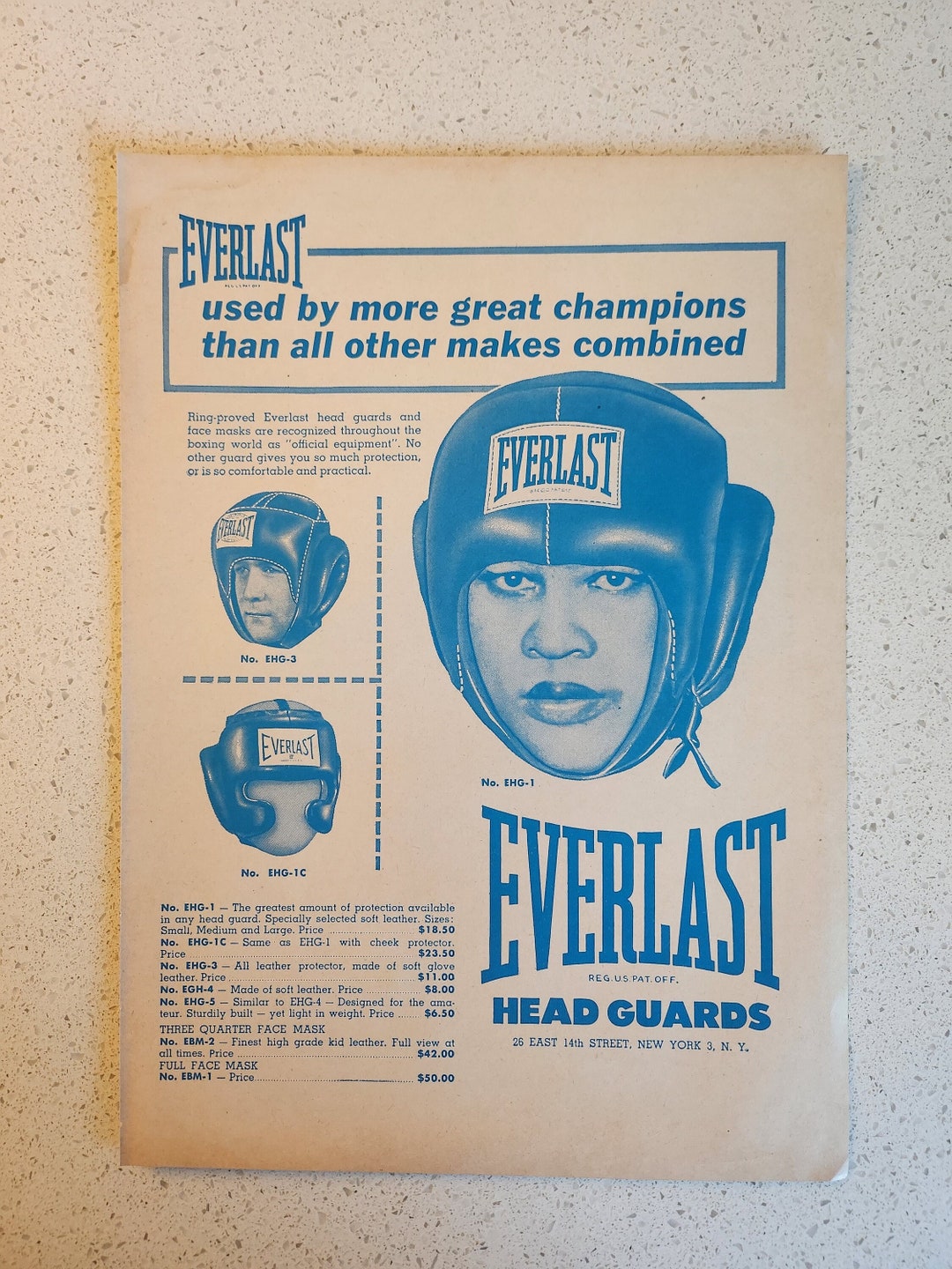 Rare 1950s Everlast Full Page Ad From the Ring Boxing Magazine Magazine ...