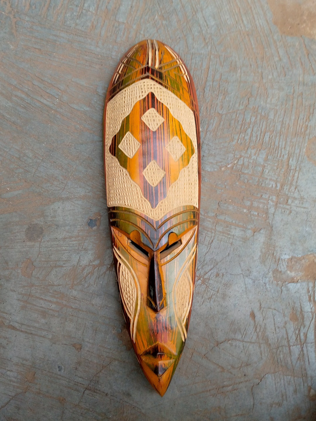 African Mask for Wall, African Art Sculpture, Wood Wall Art, Handmade ...