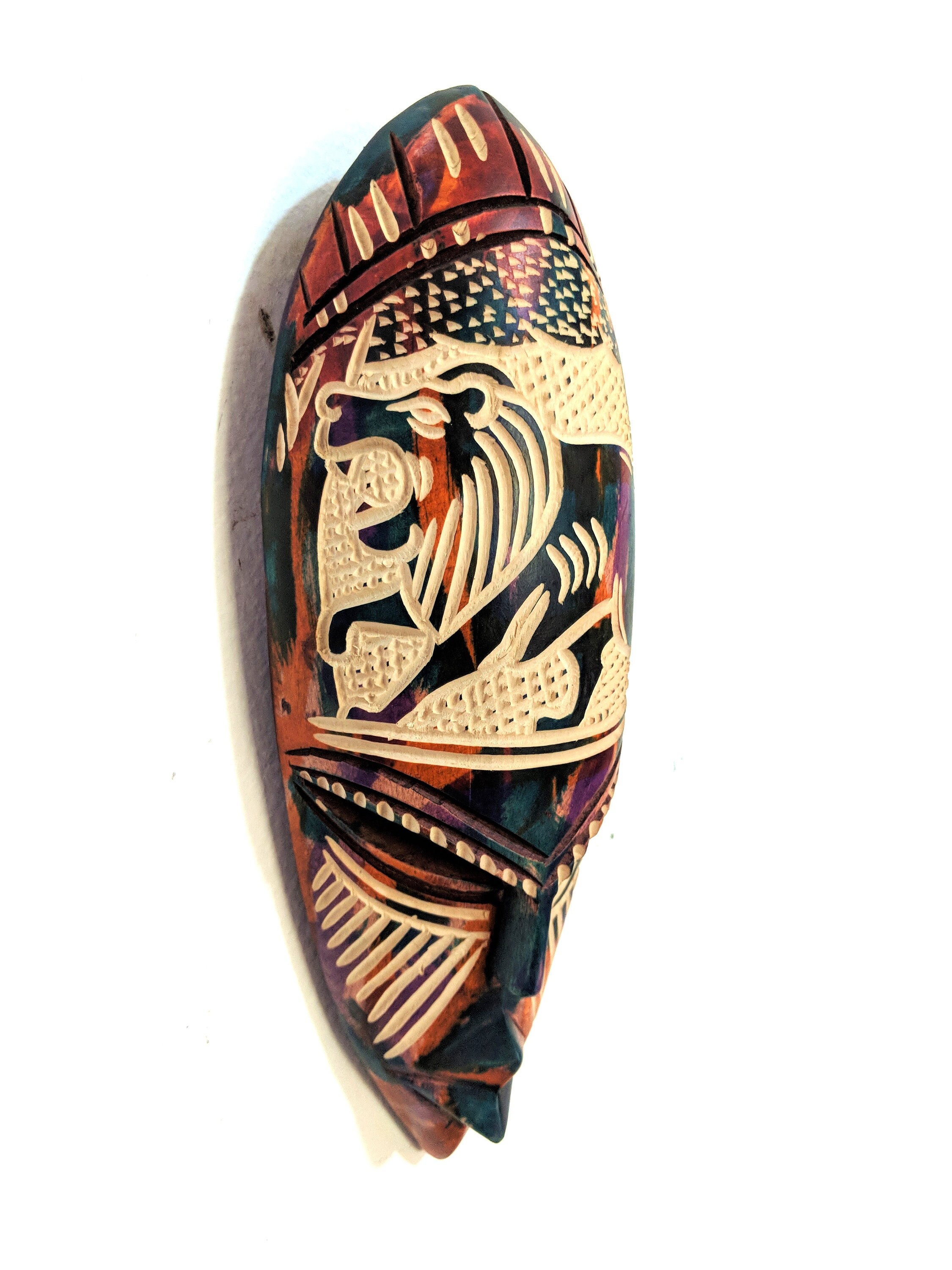 African Wall Mask, African Art Africa Primitive Wood Art Carving Africa ...