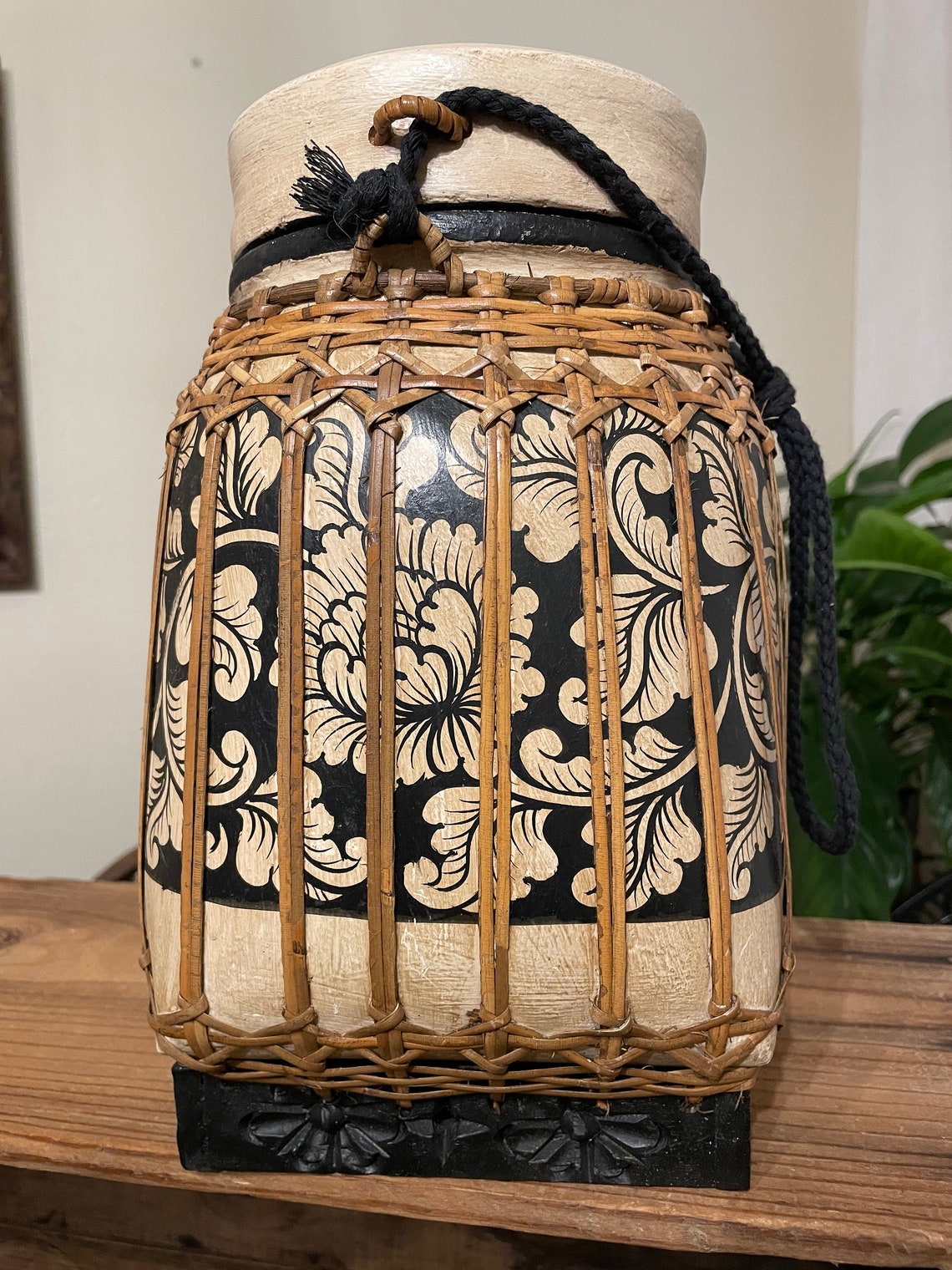 Bamboo Laquered Thai Rice Basket 12 Inches Tall - Etsy