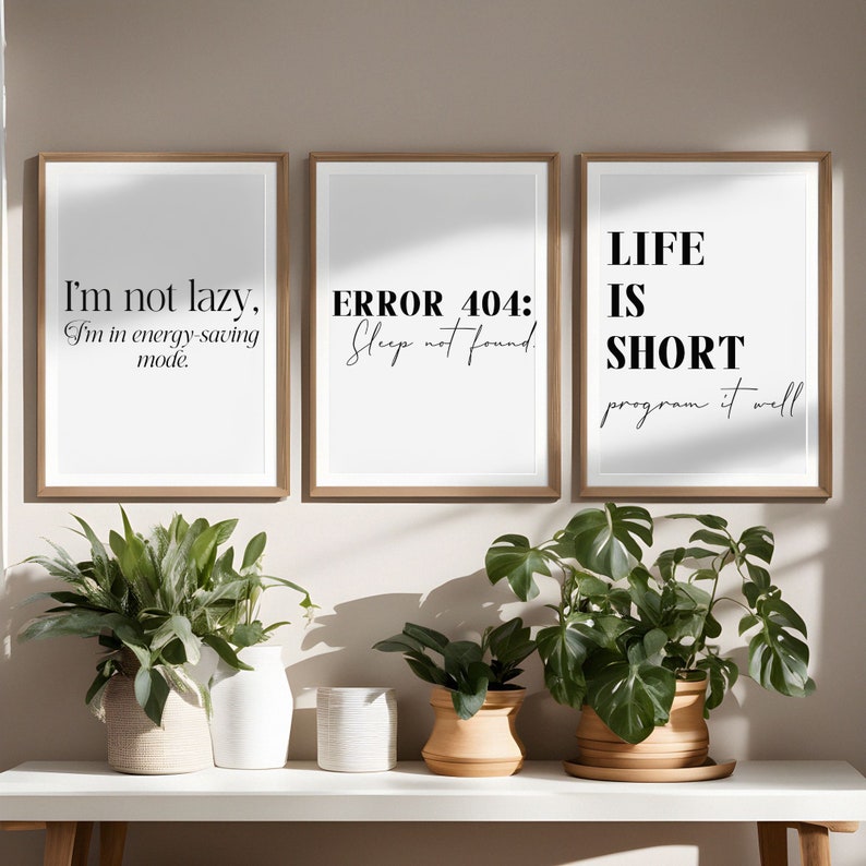 Office Wall Art Set, Computer Nerd Art, Computer Programmer Wall Decor ...