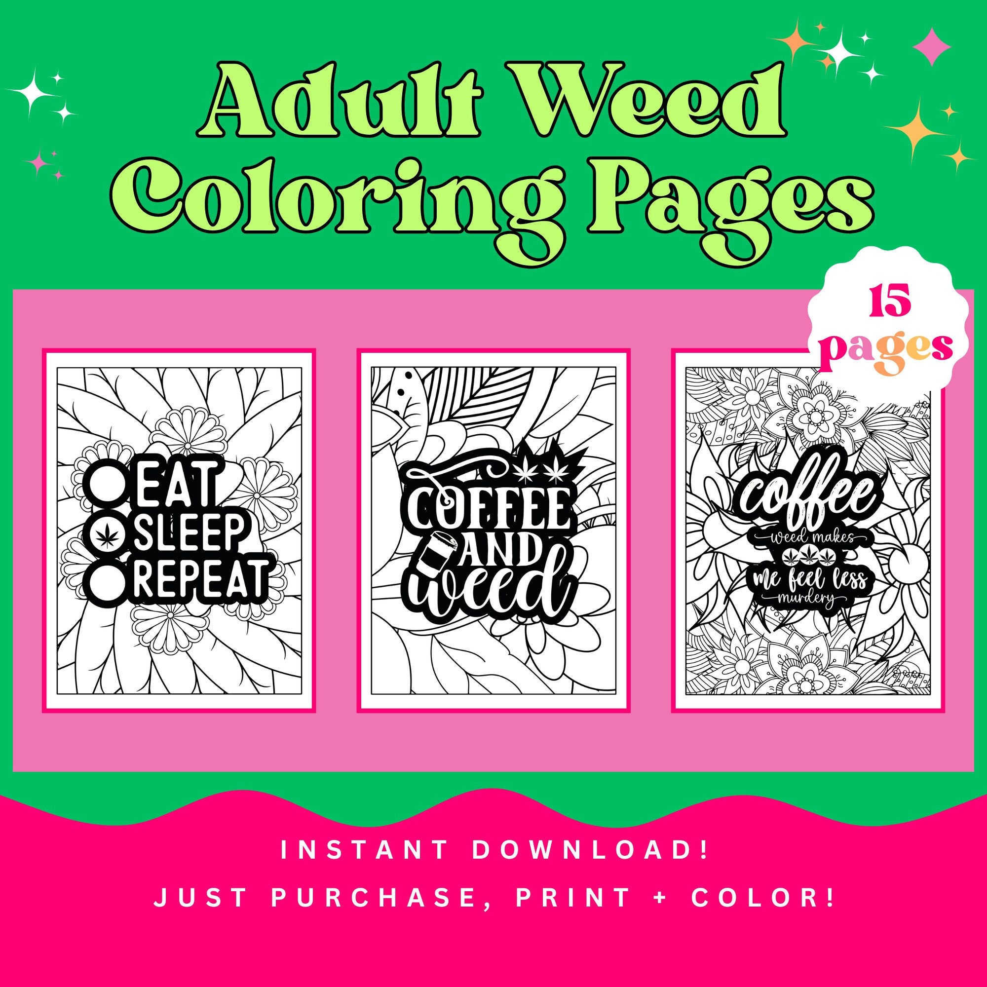 Stoner Coloring Pages, Printable Weed Coloring Pages, Stoner Adult ...