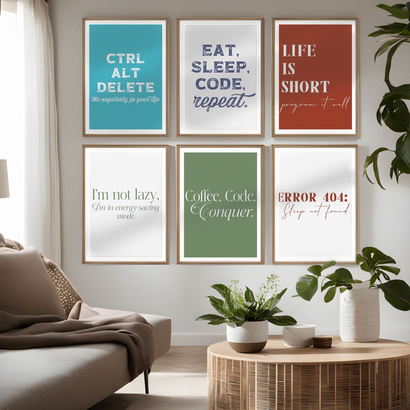 Office Wall Art Set, Computer Nerd Art, Computer Programmer Wall Decor ...