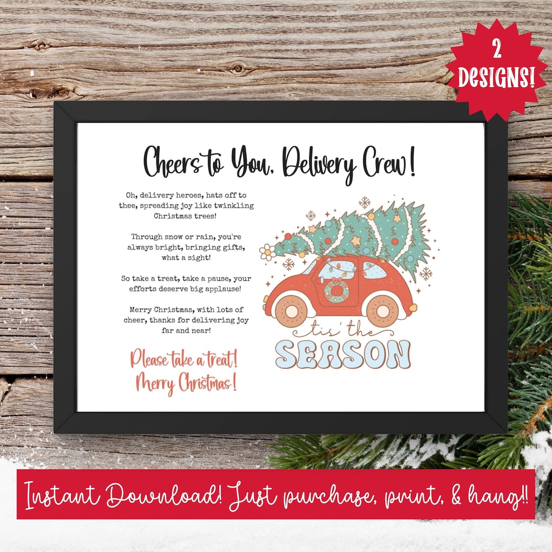 Delivery Driver Snack Sign, Delivery Driver Thank You, Holiday Delivery ...