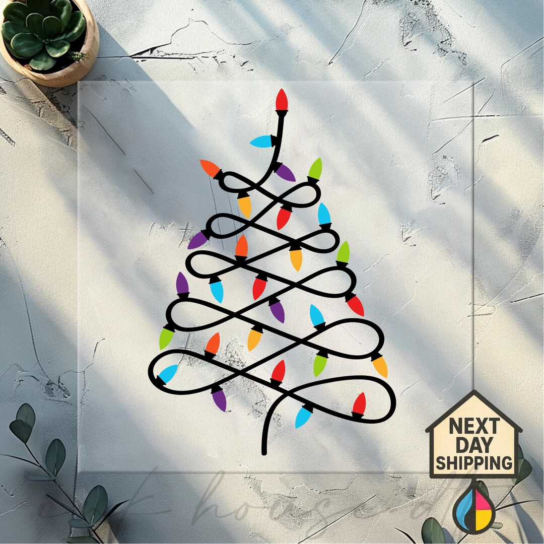 Lighted Christmas Tree DTF Transfer, Holiday Design - Etsy