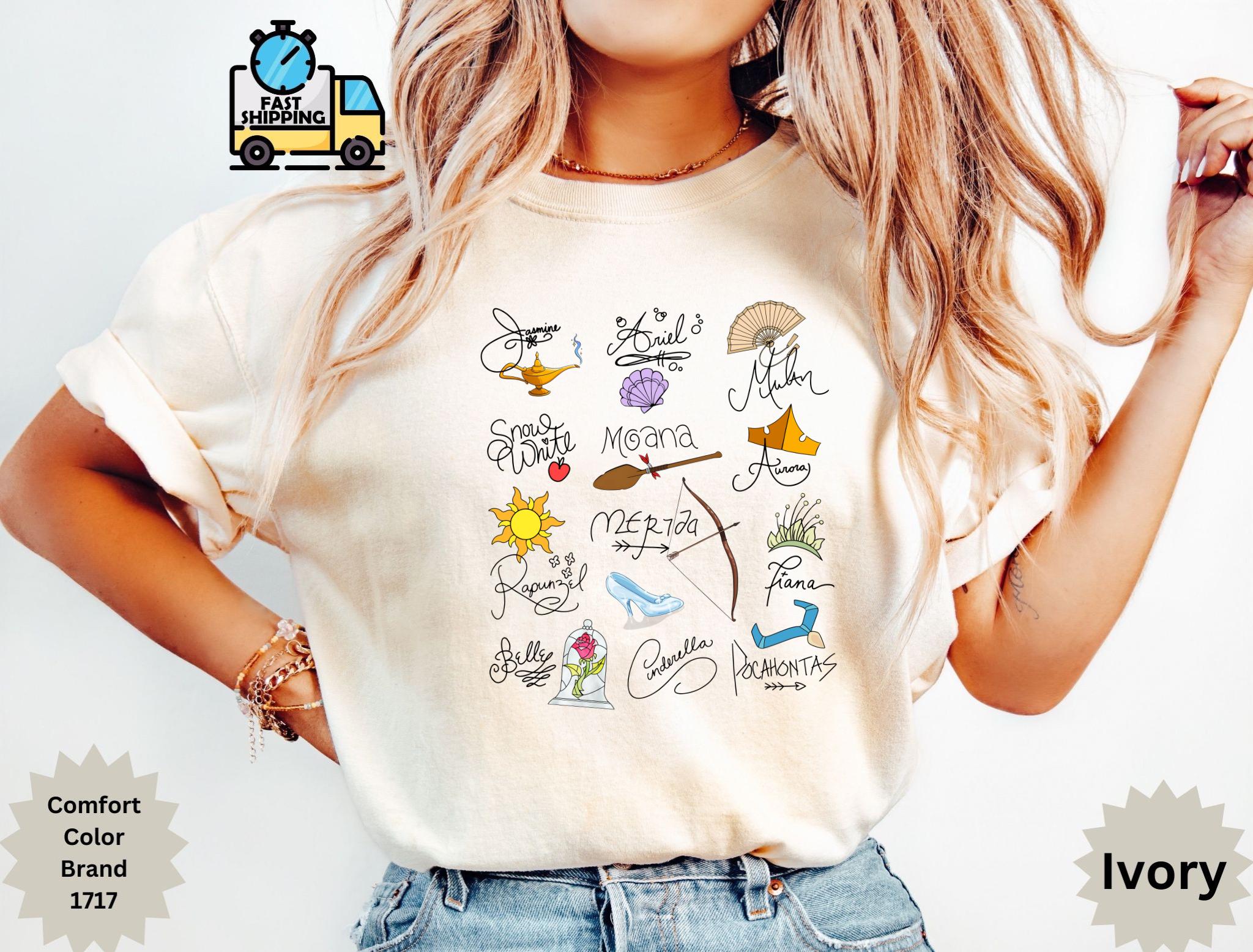 Disney Princess Signatures Dtf Transfer, Princess Birthday, All ...