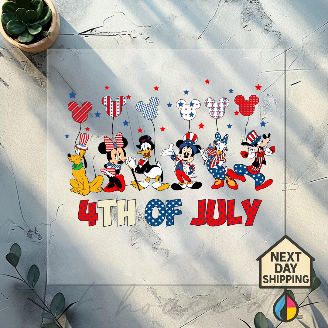 Mickey and Friends Fourth of July Dtf Transfer, Happy 4th of July Dtf ...