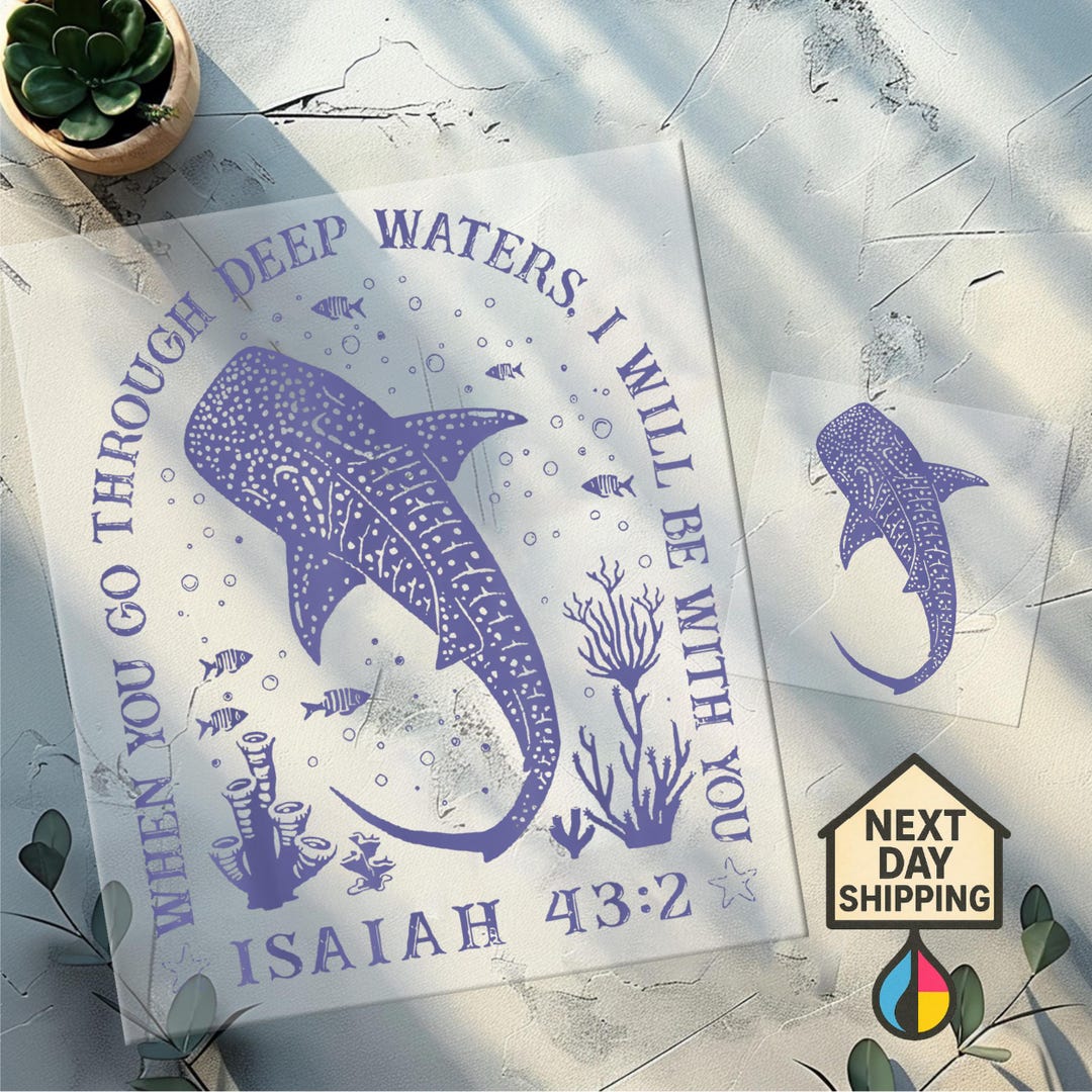 Whale Shark DTF Transfer, Christian Beachy Summer Design - Etsy