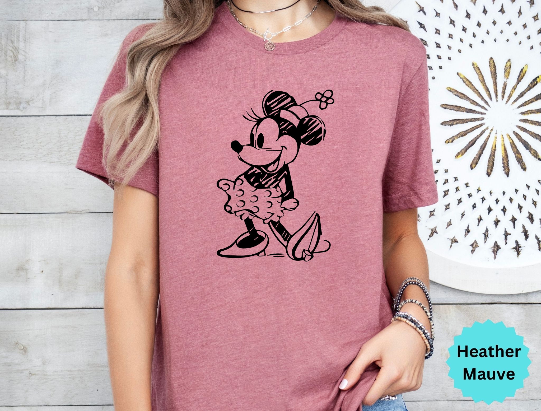 Vintage Mickey and Minnie Couple Sweatshirt, Mickey Sketch Tee, Minnie Sketch Shirt, Disney ...