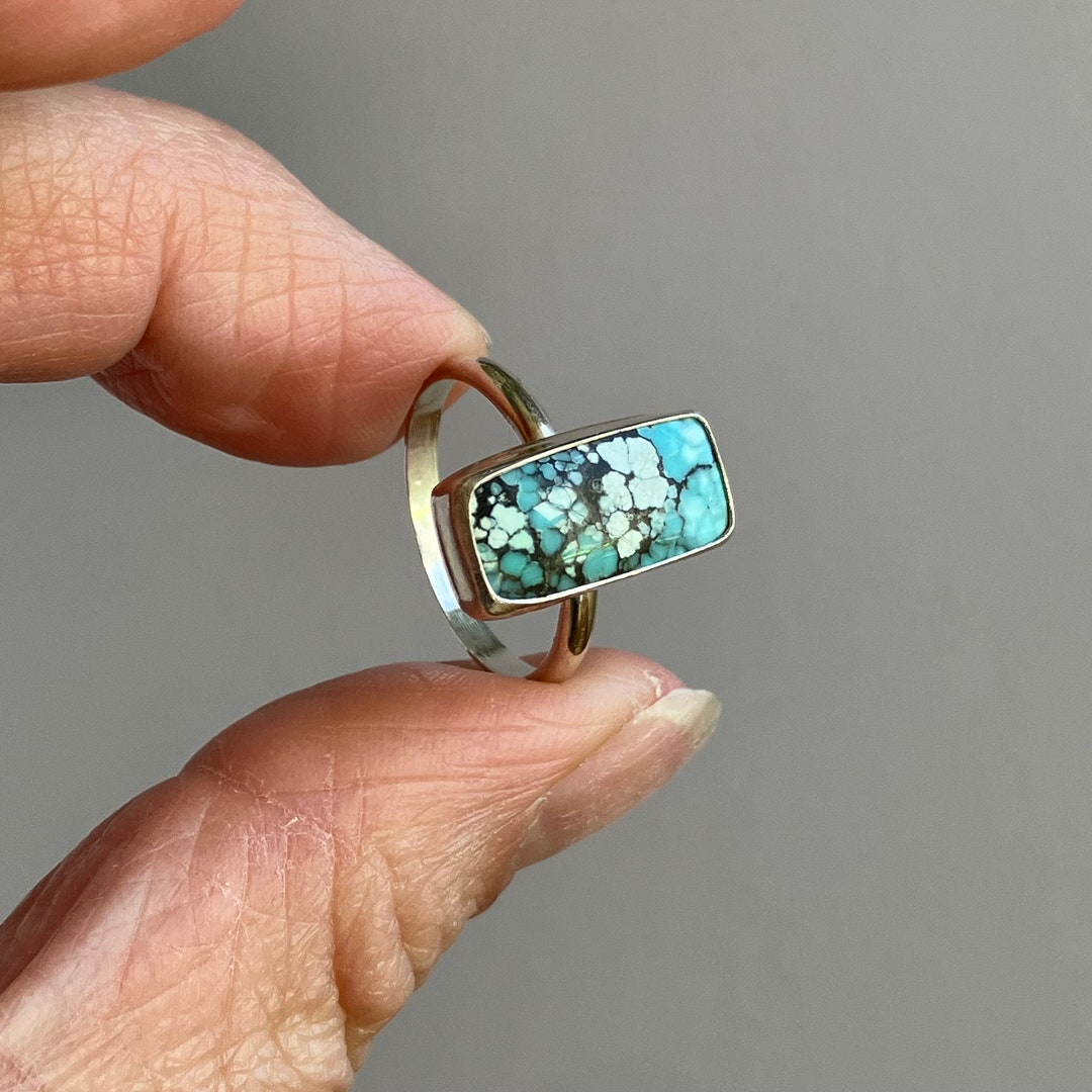Blue Moon Turquoise Ring / Artisan Handcrafted/ Handmade/ Genuine Blue ...