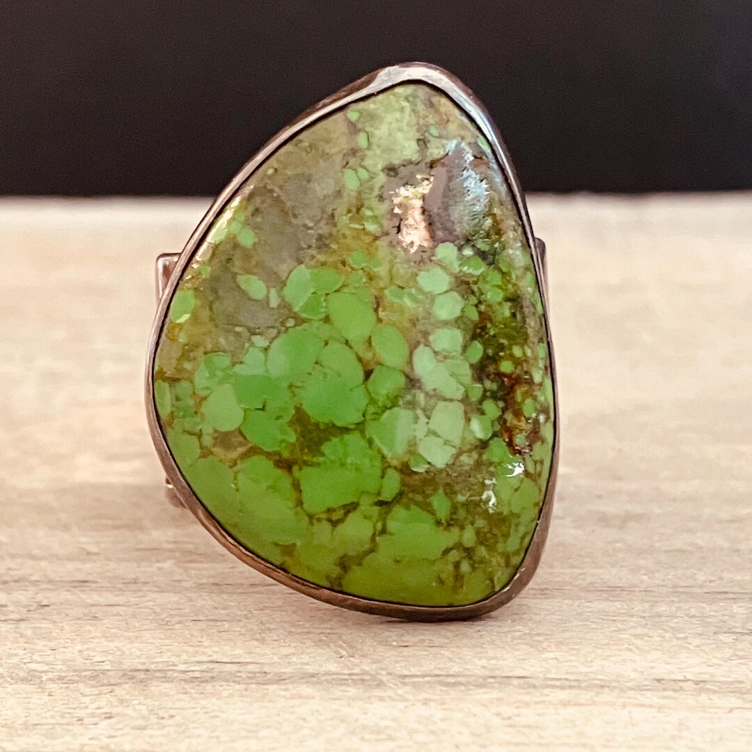 Genuine Gaspeite Ring, American Indian Signed 1980s Jewelry, - Etsy