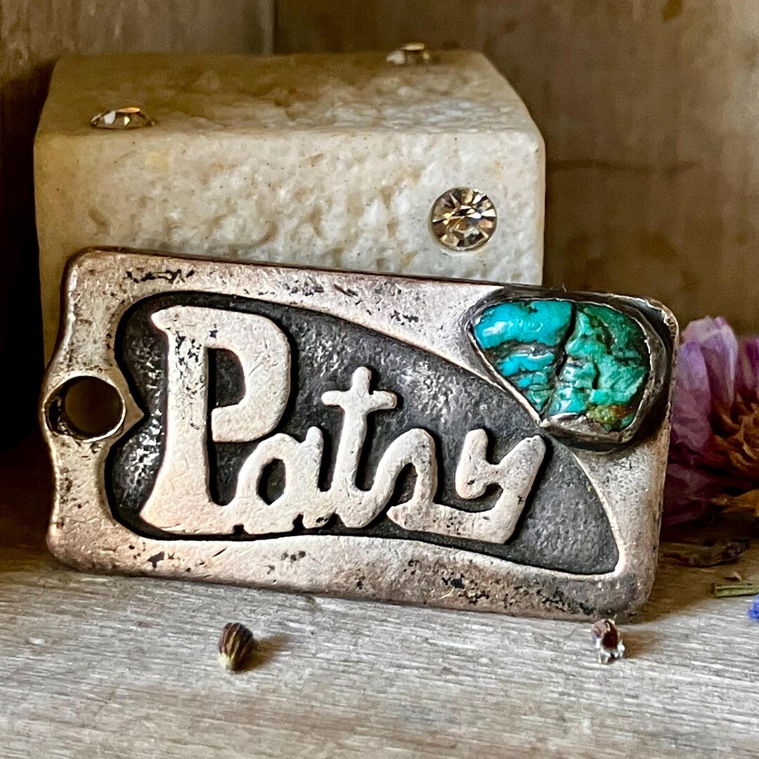 Vintage Elias Martinez Sterling Silver Turquoise Name Pendant “patsy ...