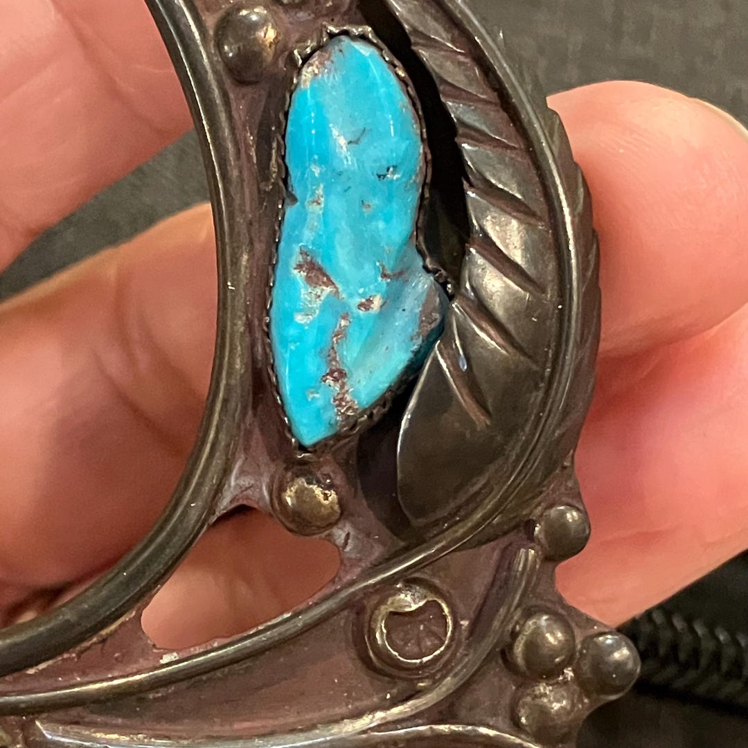 Sterling Silver Turquoise Brooch Handmade by Zuni Cochiti Ben Eustace ...