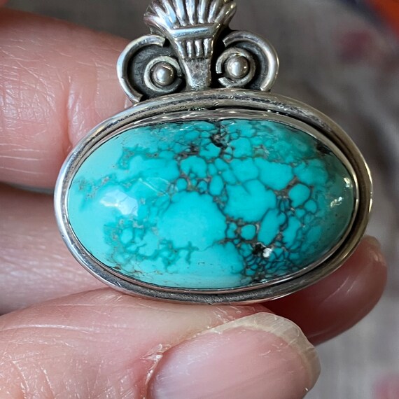 Vintage Navajo Native American Genuine Water Web Turq… - Gem