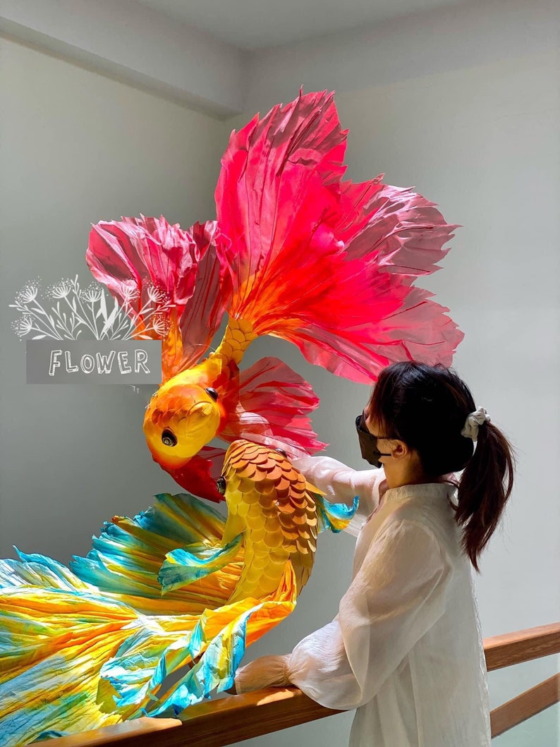 Giant Paper Silk Goldfish for Decor, Kitchen Decor, Paper Fish ...