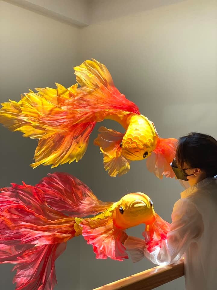 Giant Paper Silk Goldfish for Decor, Kitchen Decor, Paper Fish ...