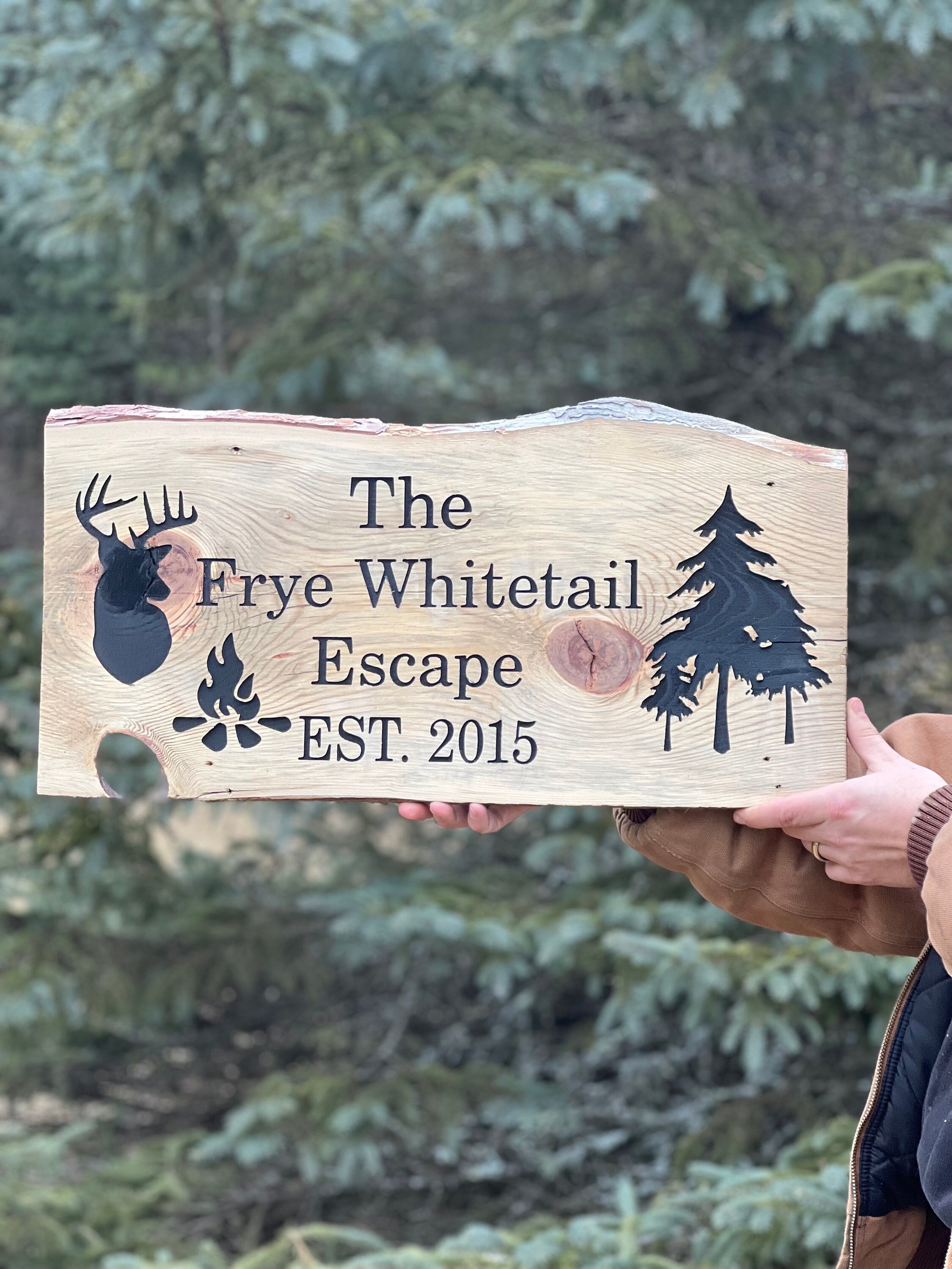 Custom Reclaimed Live Edge Personalized Family Cabin Sign Lakehouse ...