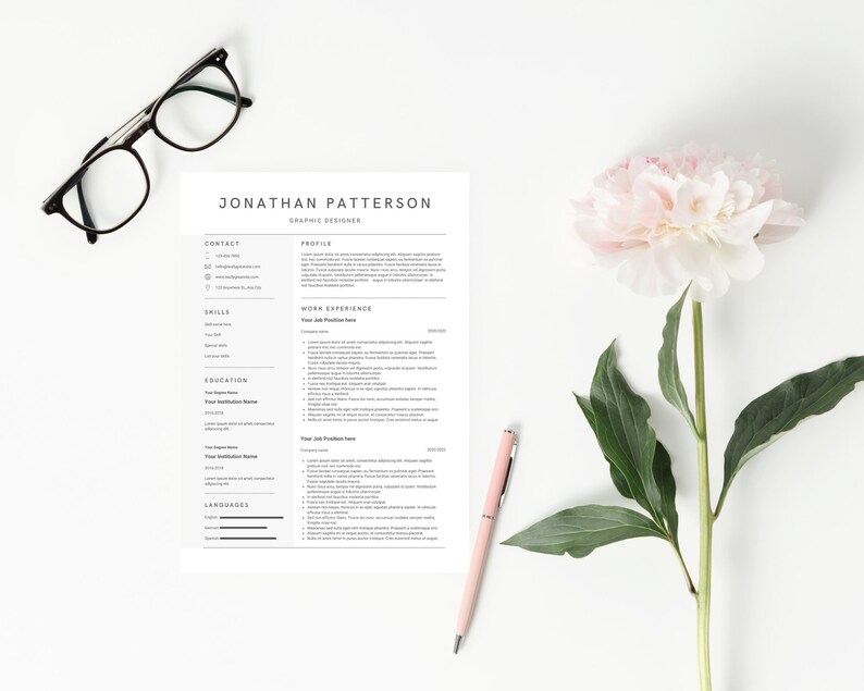 White Minimalist Resume Template Clean and Modern CV Template ...