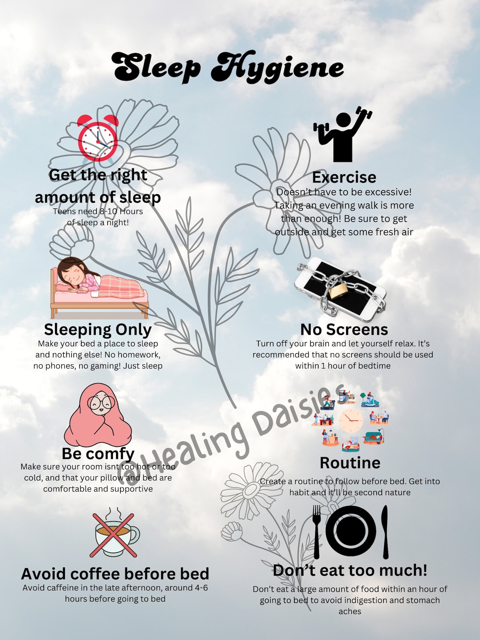 Sleep Hygiene Poster - Etsy