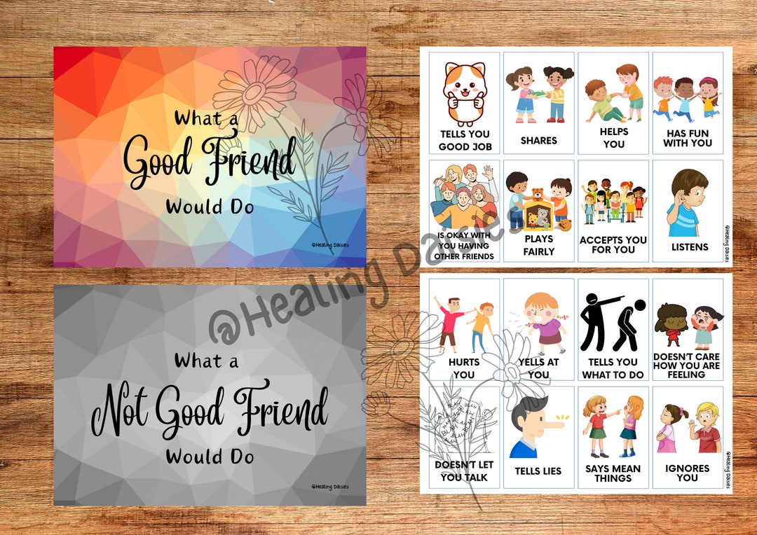 Good Friend Vs Bad Friend Sorting Activity - Etsy