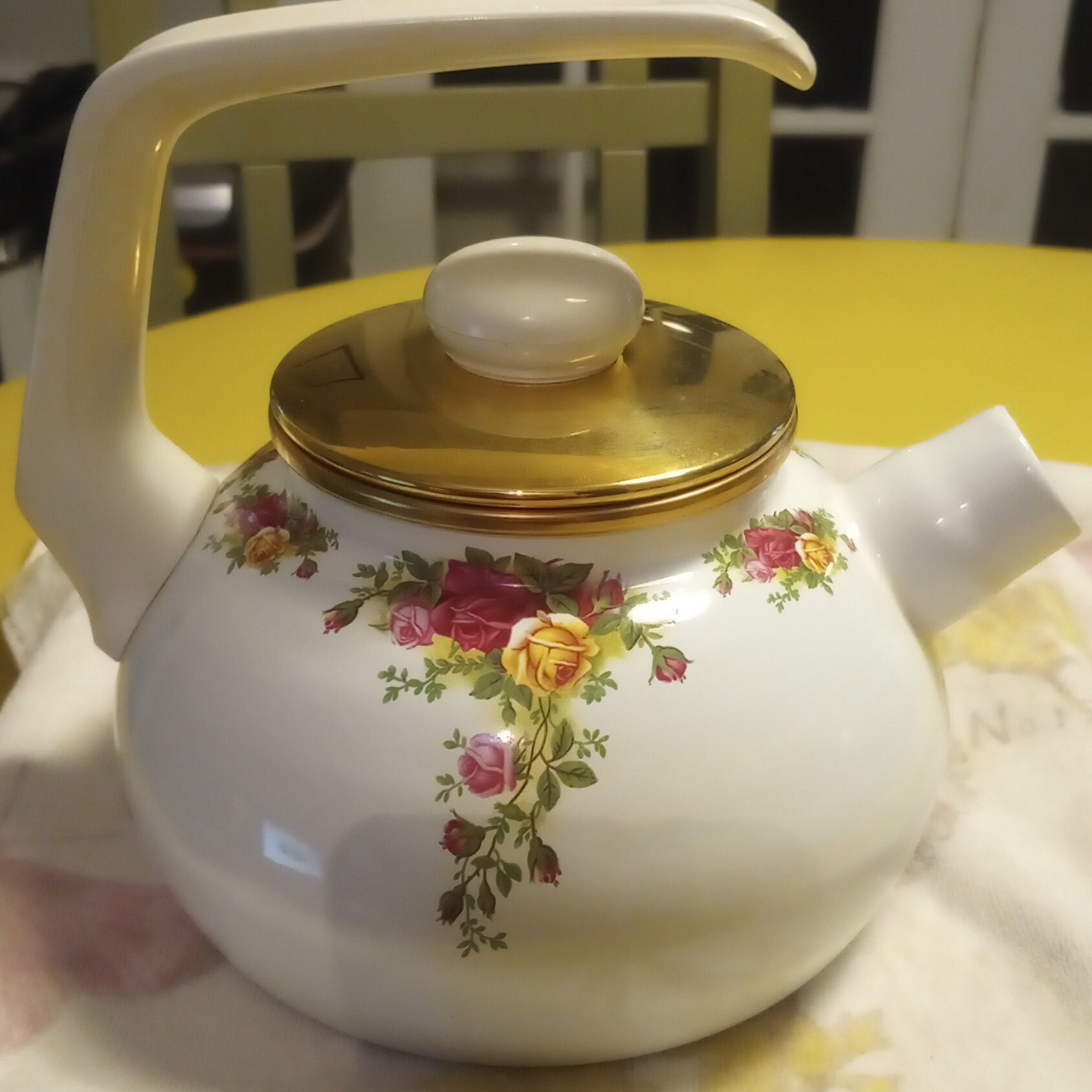 2002 Royal Albert Country Roses Whistling Tea Kettle - Etsy