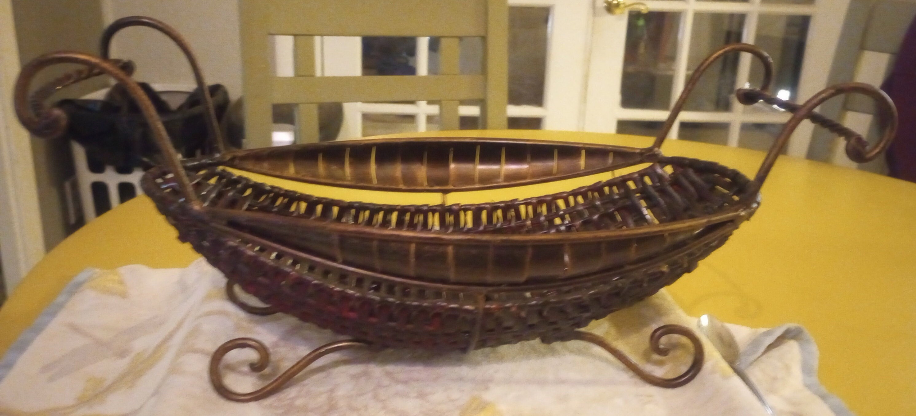 Antique Wrought Iron Framework With Dark Wicker - Etsy