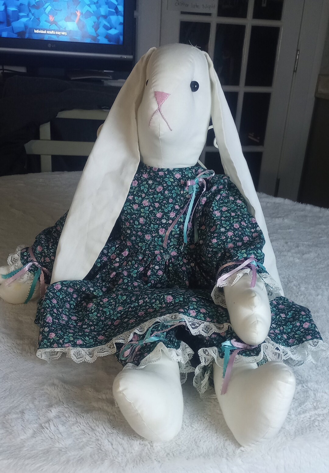 Vintage Hand Made 26 Inches Muslin Bunny Doll - Etsy