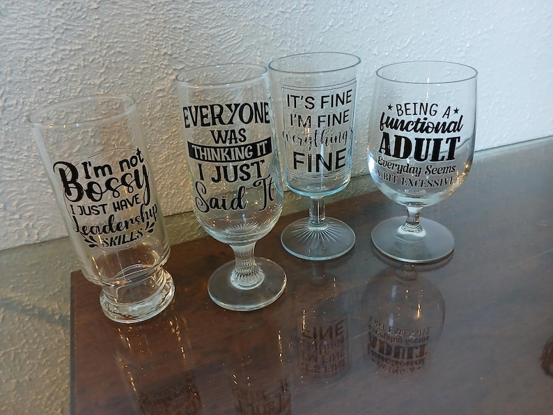 Funny Quote Drinking Glasses - Unique Novelty Gift - Etsy