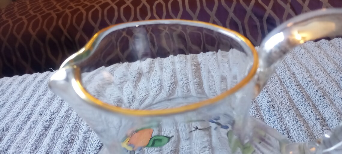 Vintage Romanian Lead Crystal Handcrafted Gold Trim Pitcher - Etsy