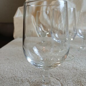 Vintage Clear Hexagon Stemmed Wine Glasses - Etsy