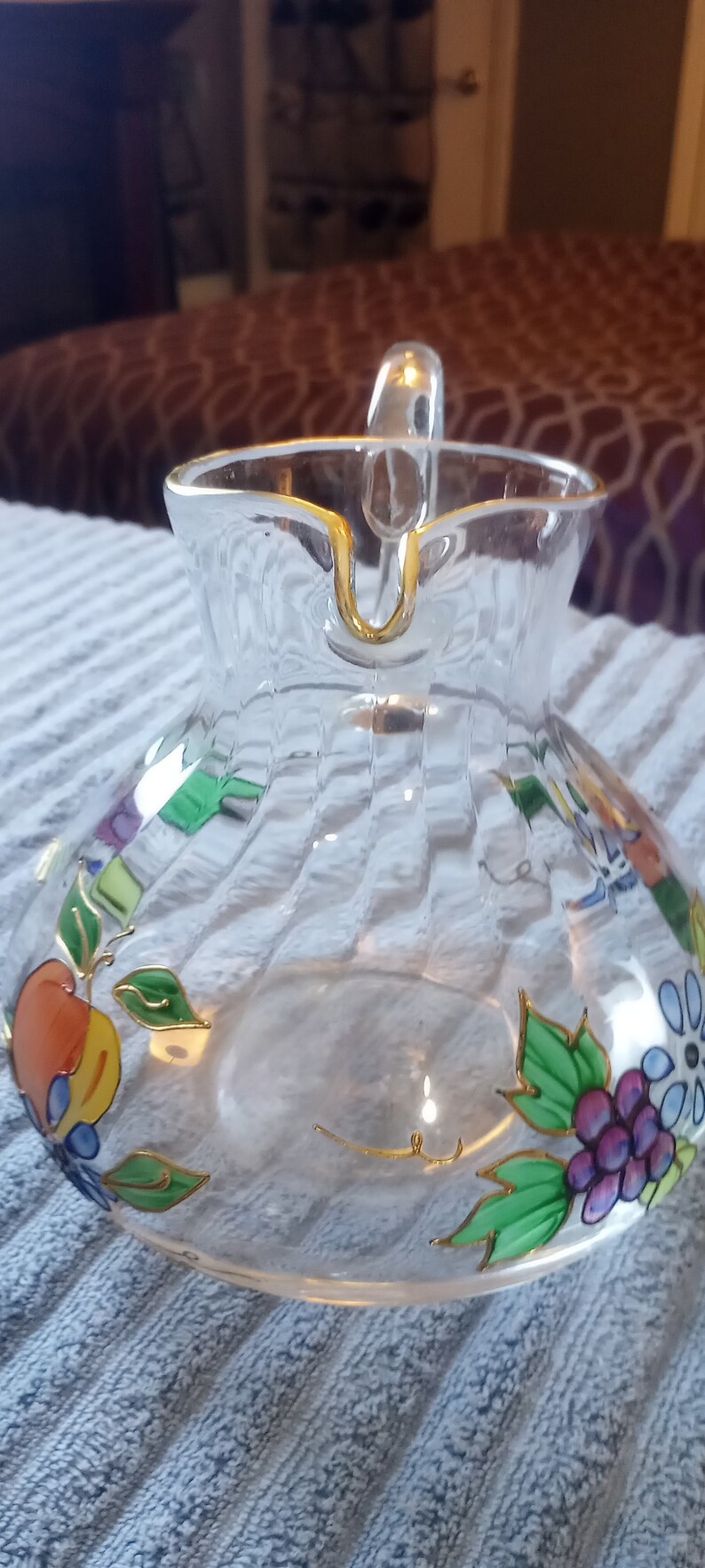 Vintage Romanian Lead Crystal Handcrafted Gold Trim Pitcher - Etsy