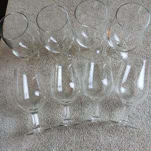 Vintage Clear Hexagon Stemmed Wine Glasses - Etsy