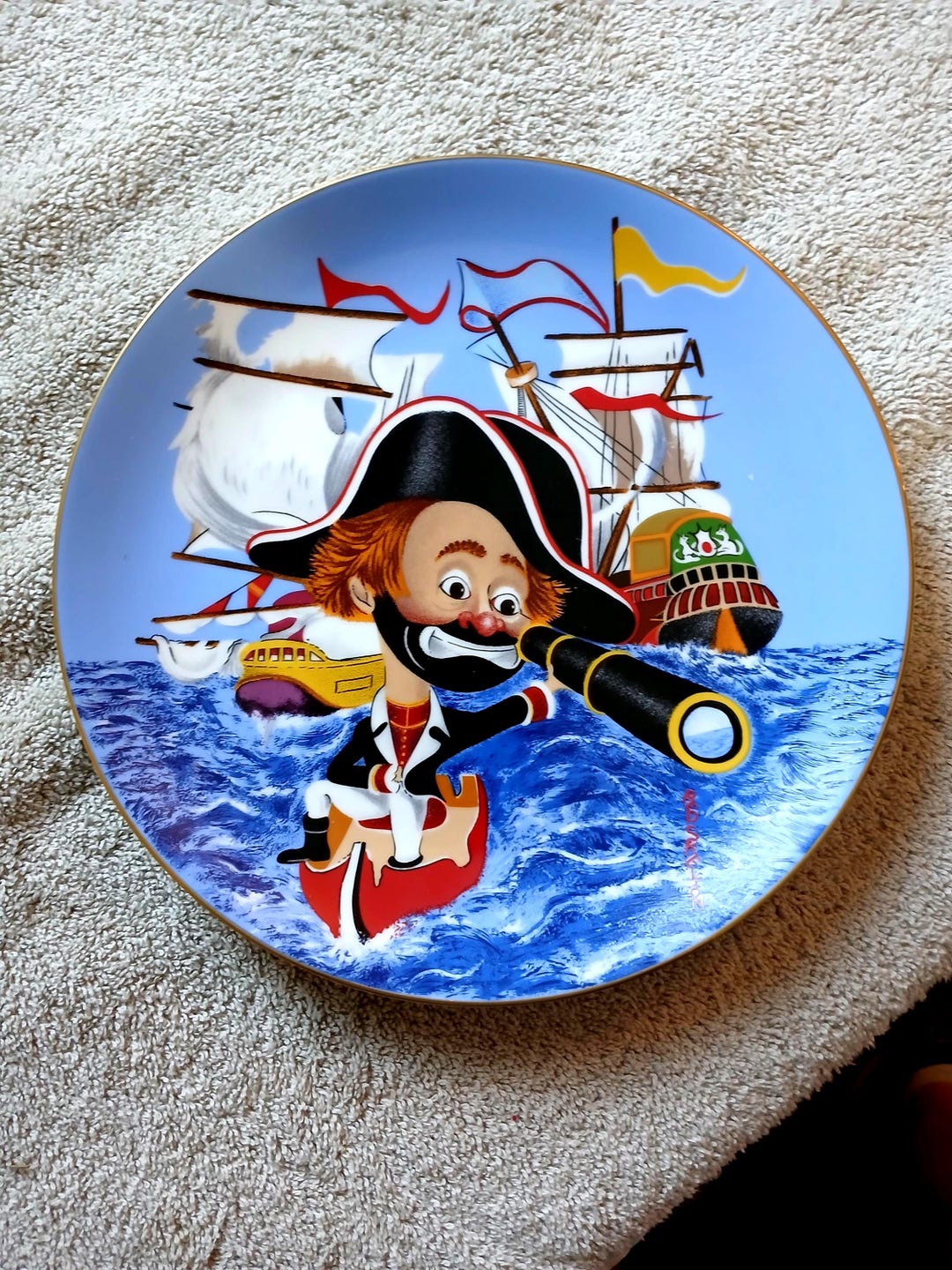 Captain Freddie/red Skelton 1982 Signed and Gold Trim. - Etsy