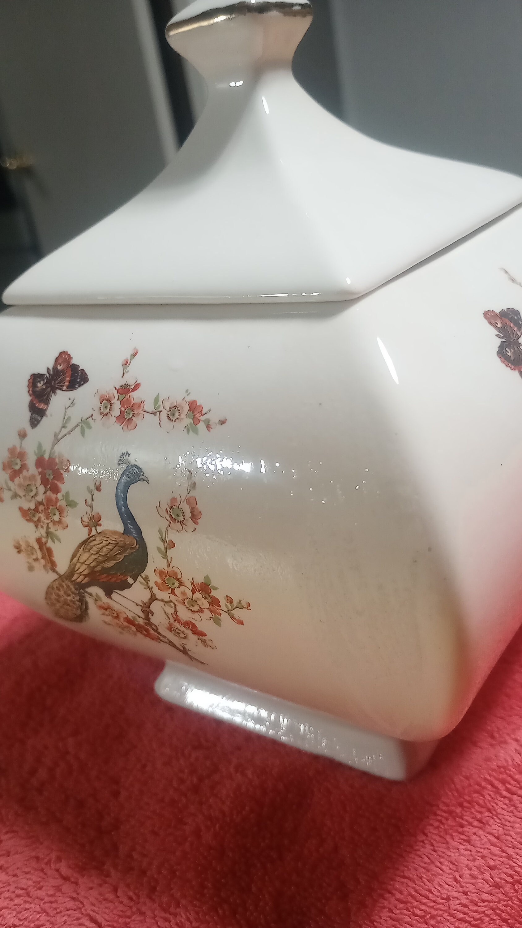 Ceramic Jar With Pretty Peacock Pattern and Lid - Etsy