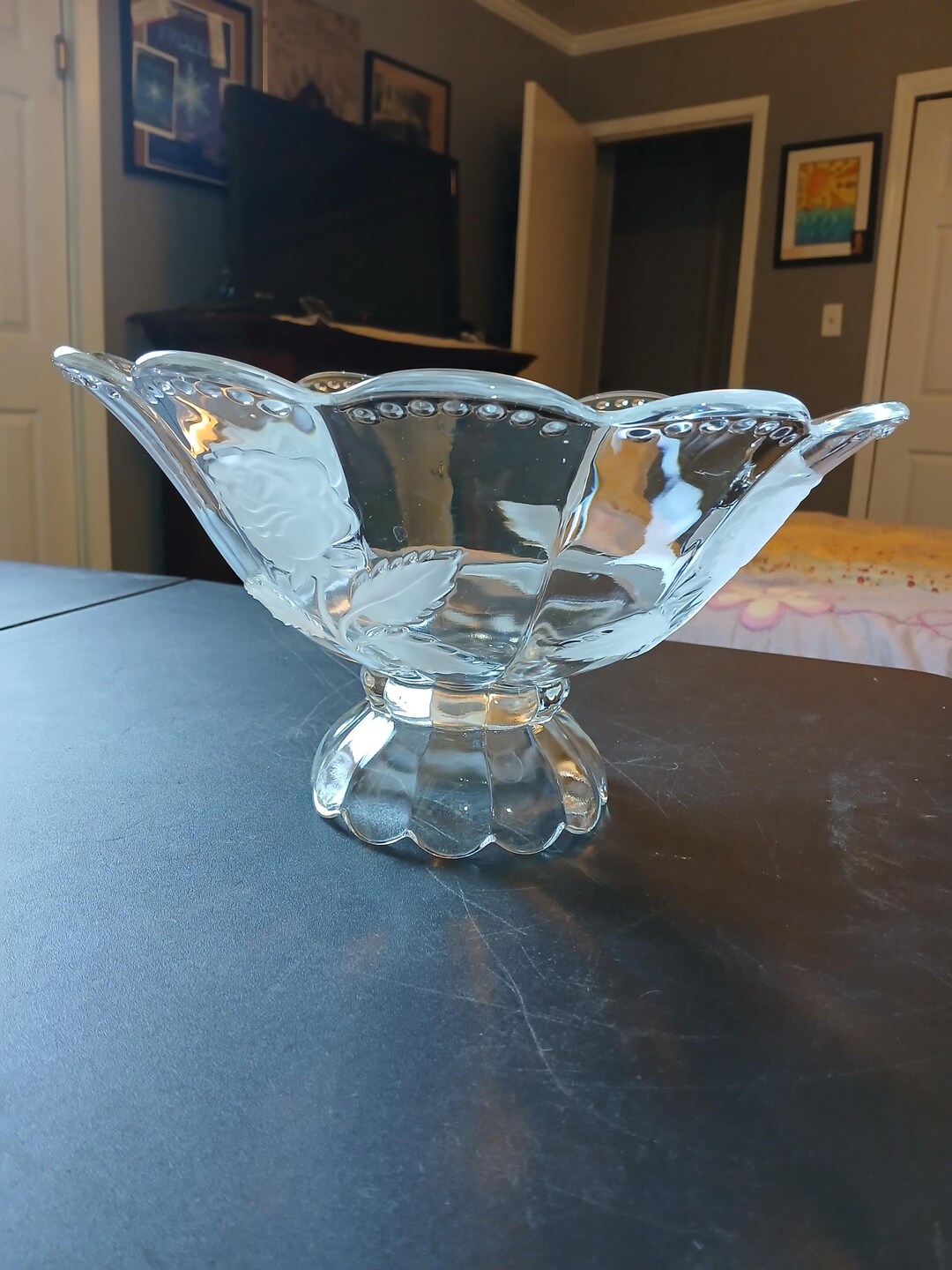 Rare Find Vintage Imperlux Hand Cut Crystal Large Compote Footed ...